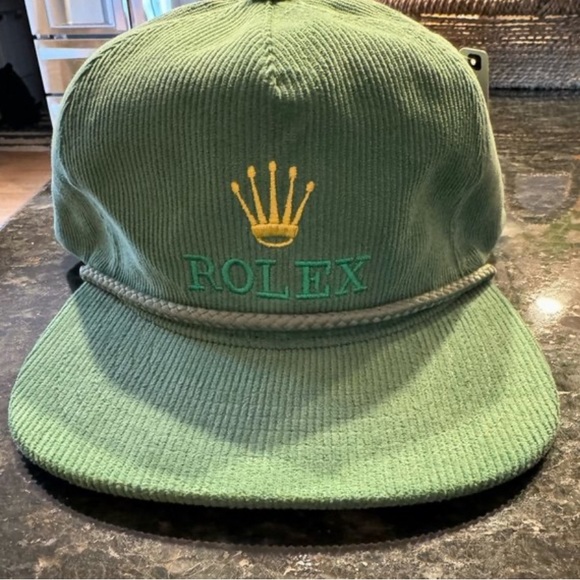 Accessories | Deadstock Embroidered Rolex Logo Corduroy Hat | Poshmark